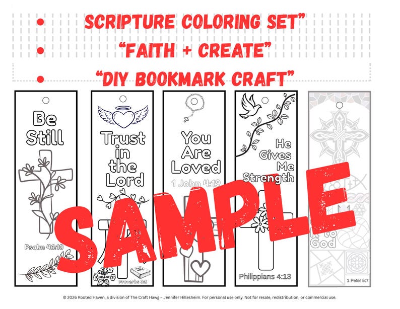 Christian Scripture Coloring Bookmarks – Faith Verse Craft Activity ...