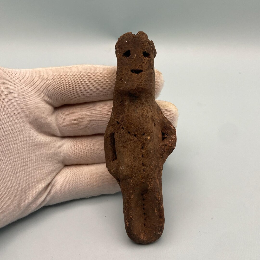 Vintage Ancient Near Eastern Terracotta Neolithic Male Statue Carved ...