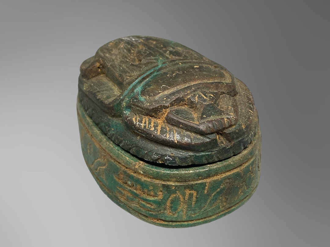 Ancient Egyptian Scarab Beetle Box With Mini Mummy Inside ...