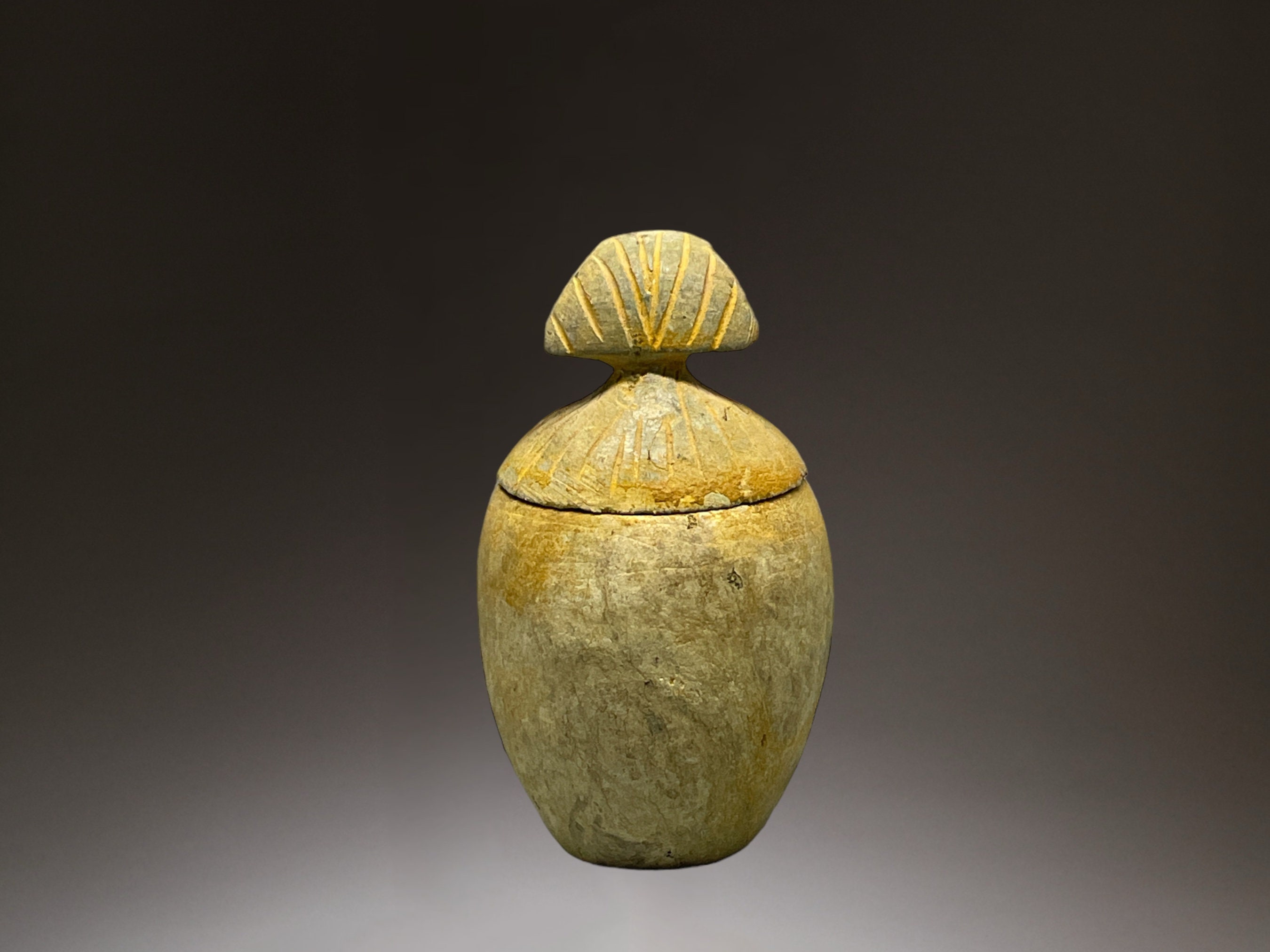 Ancient Egyptian Art Canopic Jar Imsety Carving Stone Hieroglyphics ...