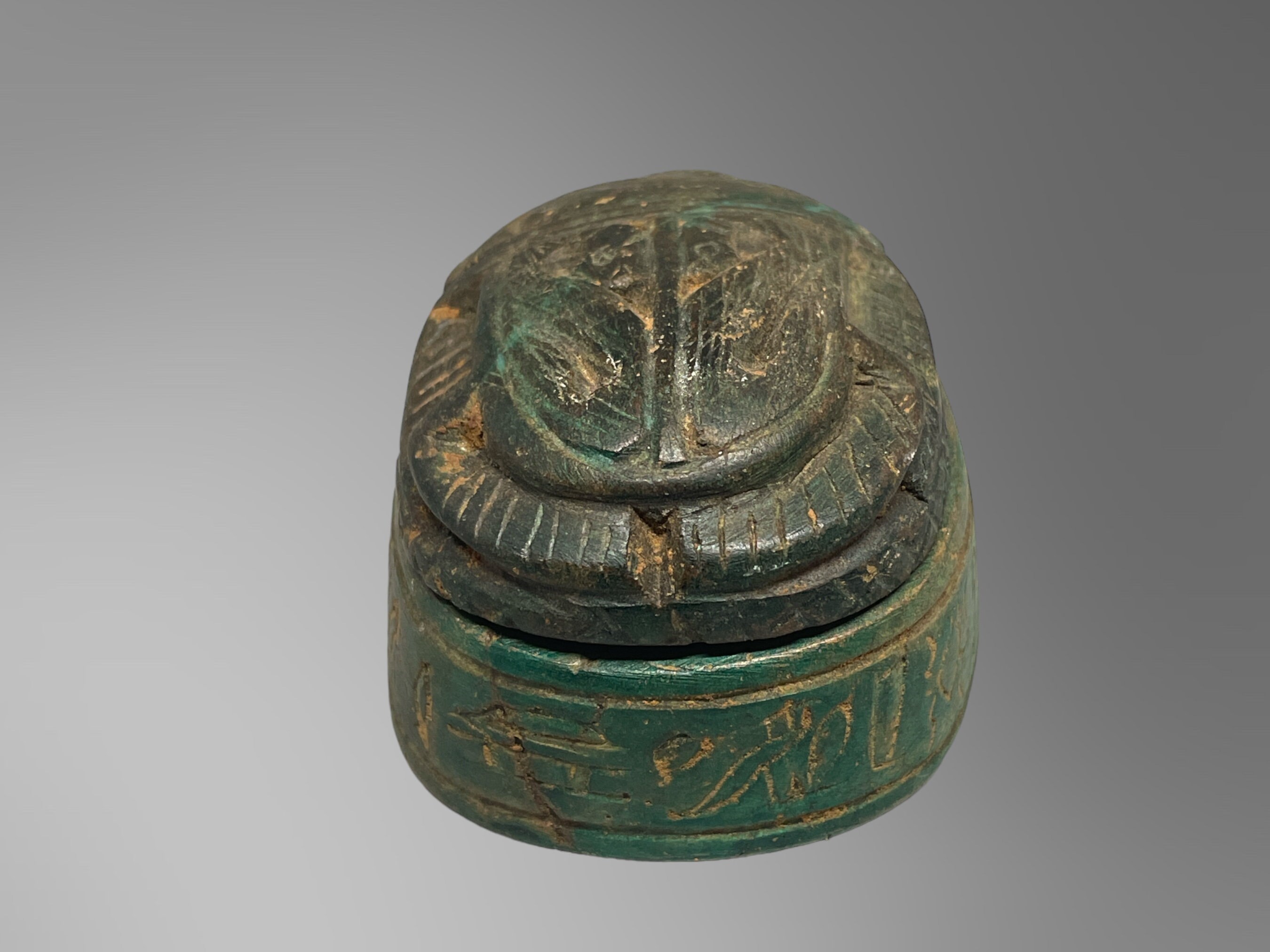 Unique Ancient Egyptian Scarab Beetle Box With Stone Mummy Inside and ...