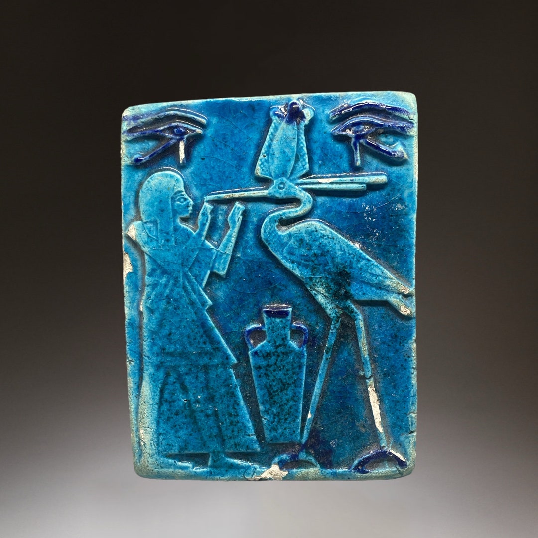 Vintage Egyptian Relief Art God Thoth Hieroglyphics, Detailed Ancient ...