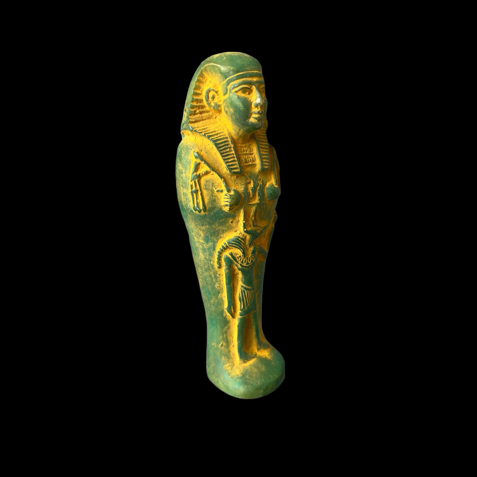 Egyptian Statue Ushabti / Green Shabti With Anubis God of Mummification ...