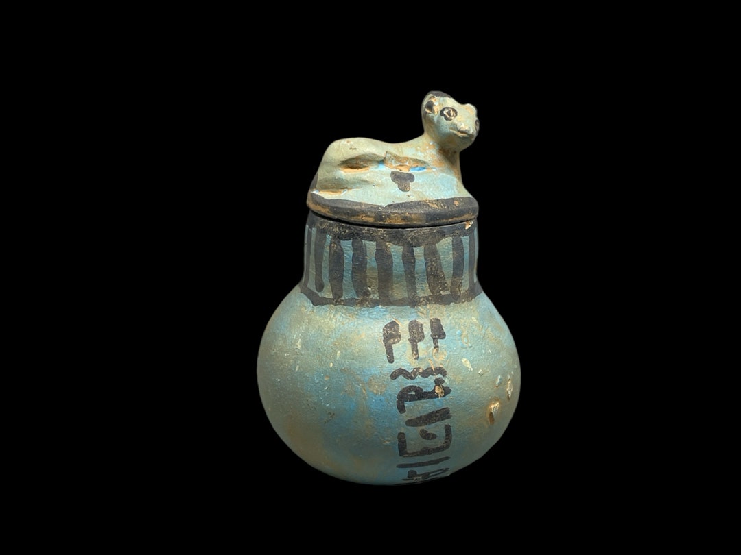 Beautiful Ancient Egyptian Storage Pot - Decorated Pharaonic ...