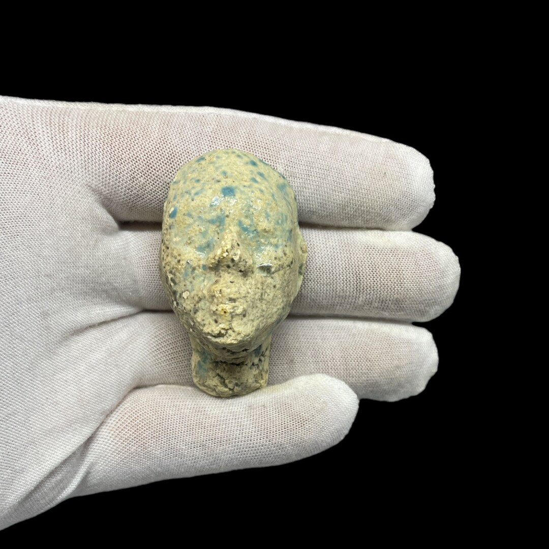 Ancient Egyptian Stone Pharaonic Amulet Head Unique Handmade Artifact ...