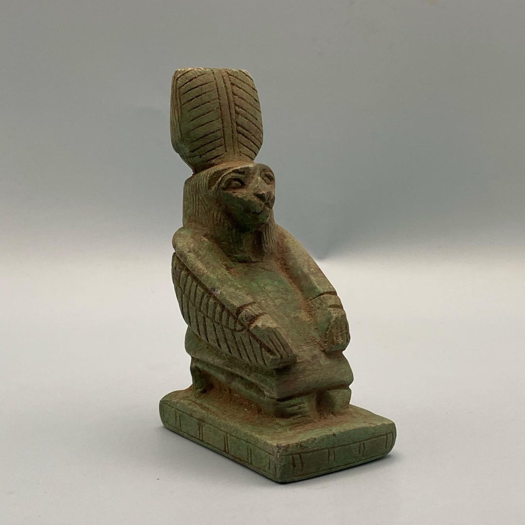 Vintage Ancient Egyptian Seated Winged Baboon Babi God Figurine ...