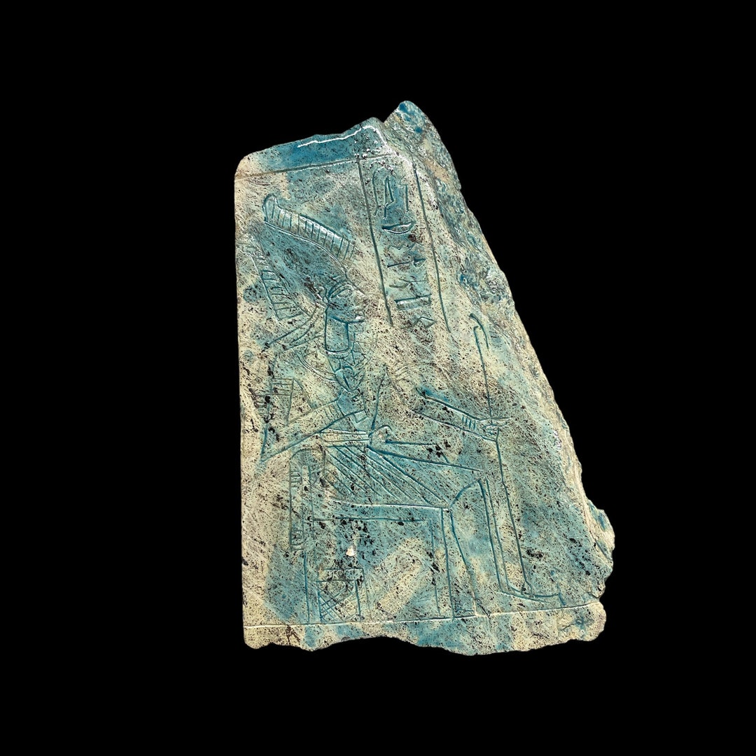 Unique Egyptian Seated God Osiris Relief Marvelous Piece of Art for ...