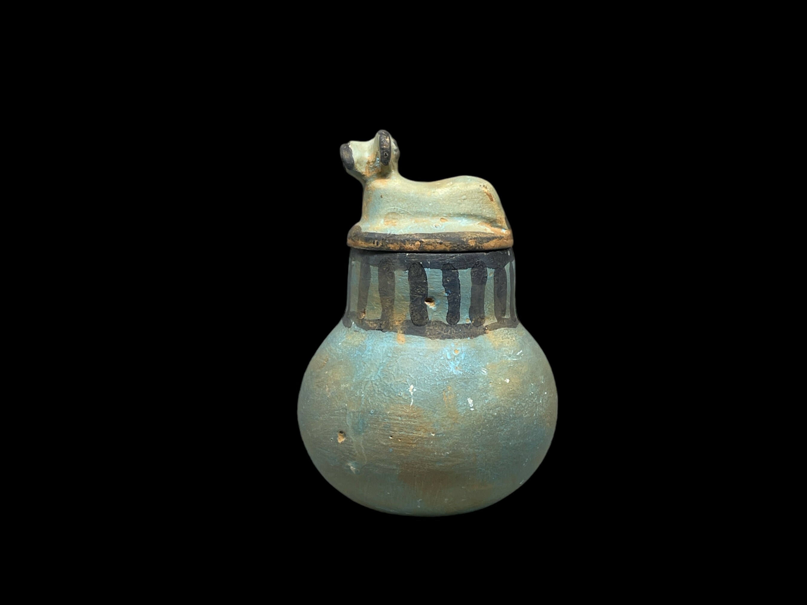 Beautiful Ancient Egyptian Storage Pot Decorated Pharaonic Inscriptions ...