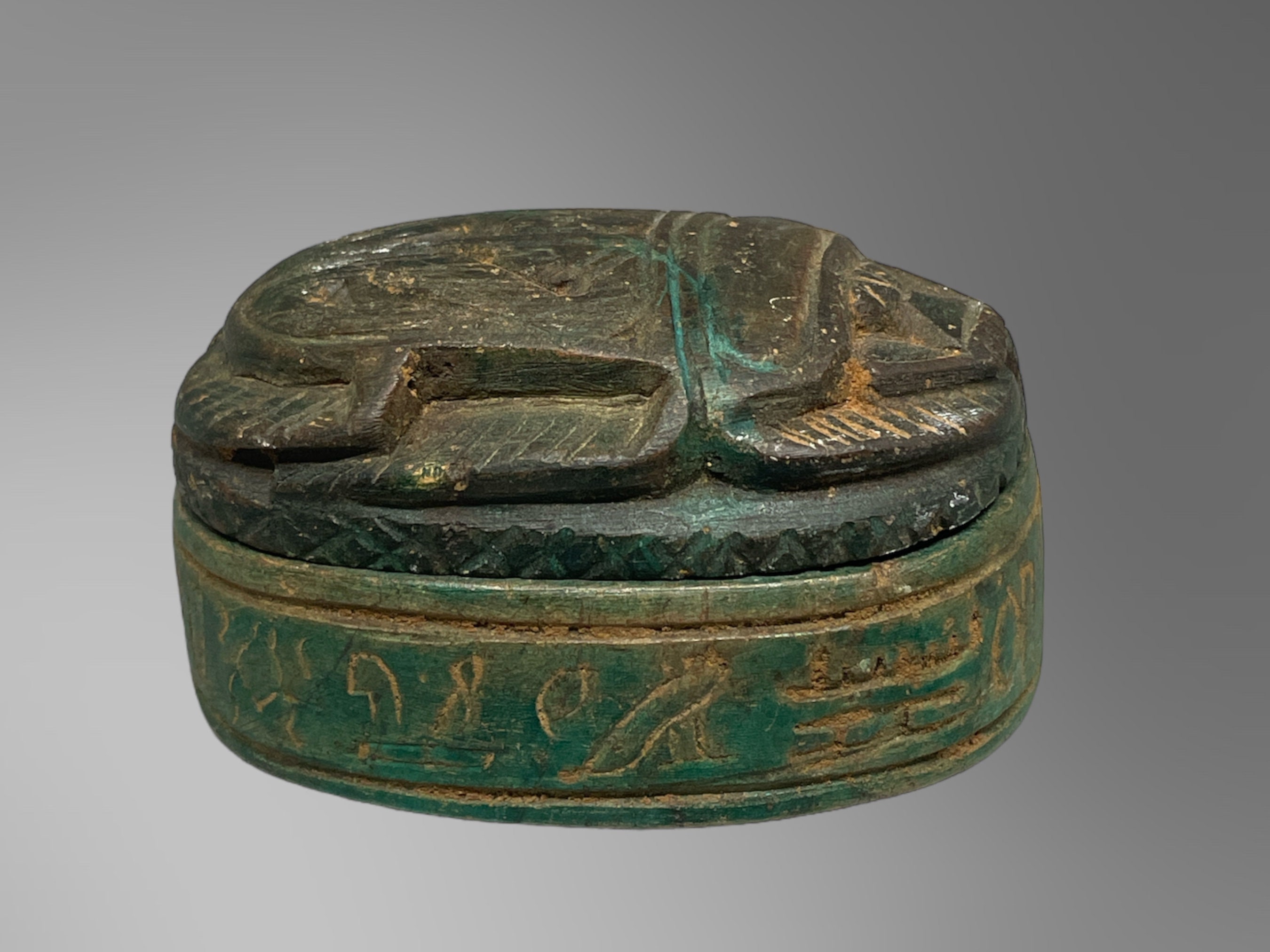 Unique Ancient Egyptian Scarab Beetle Box With Stone Mummy Inside and ...