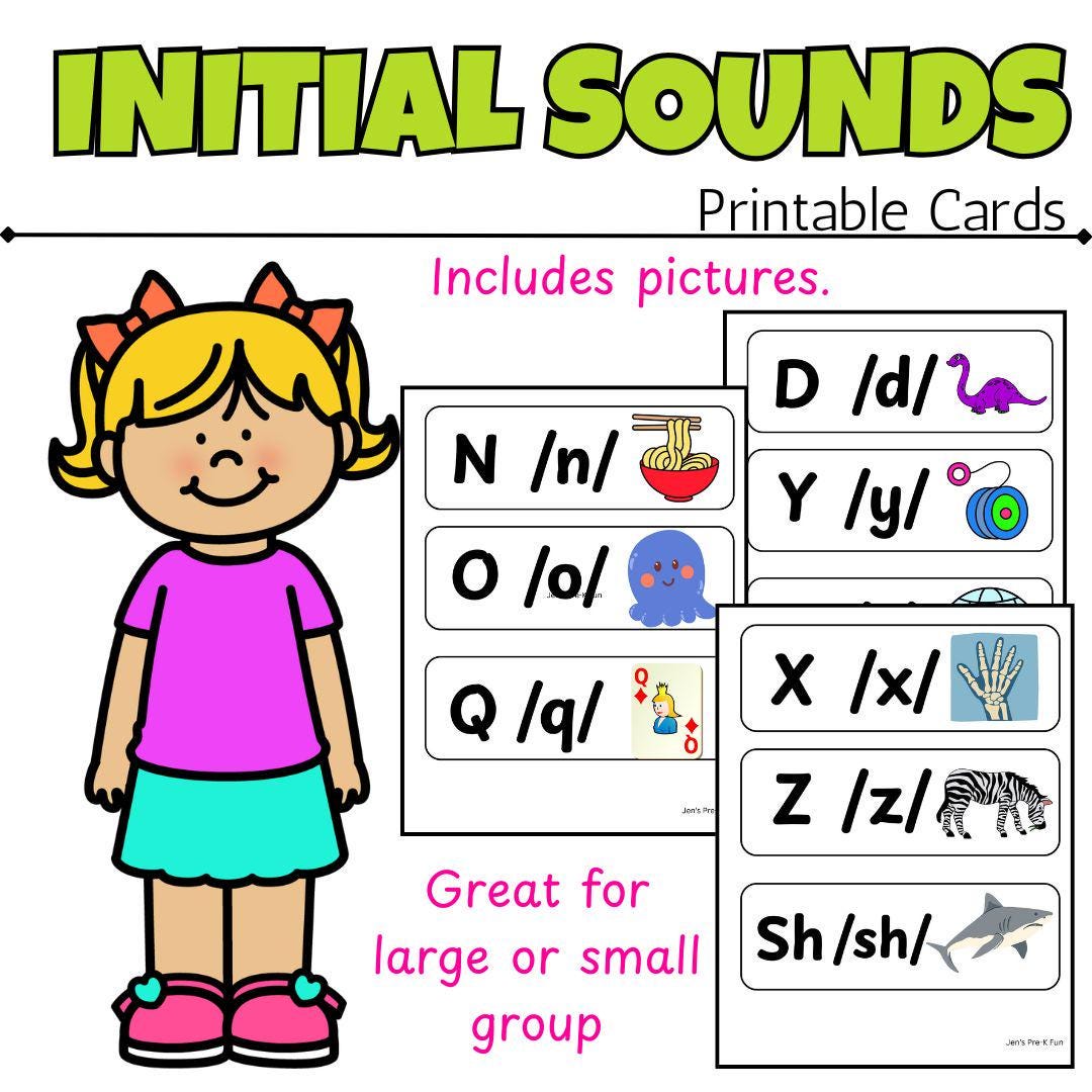Initial Sounds Practice Cards - Etsy