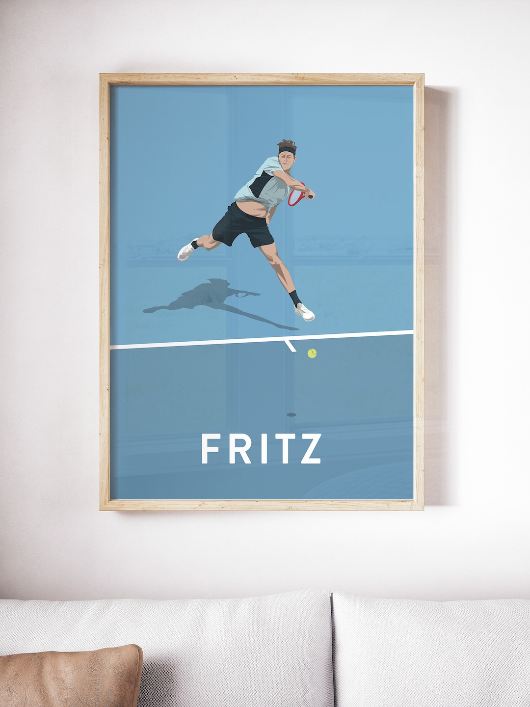 Taylor Fritz Art Print, Tennis Player Poster, Vintage Wimbledon Print ...