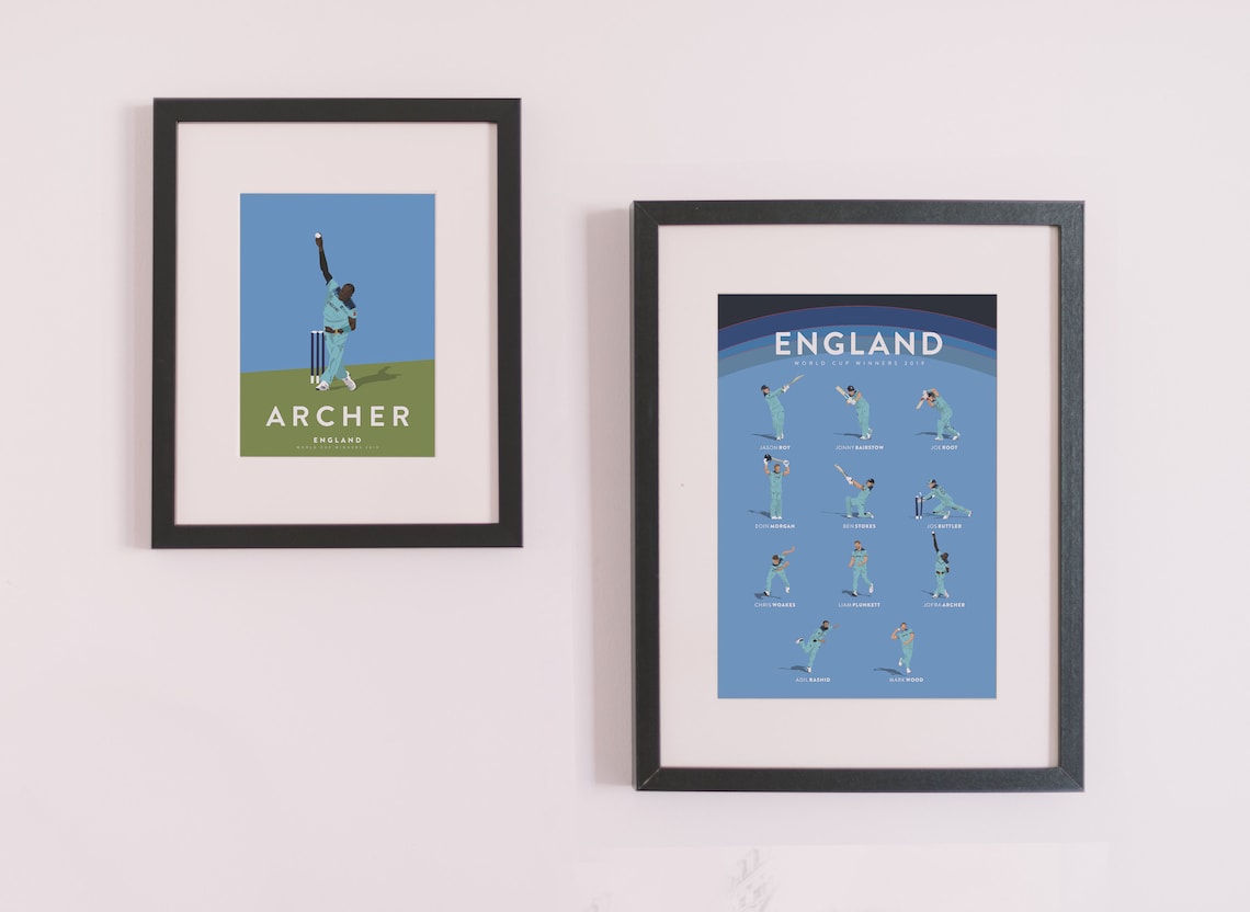 Jofra Archer England Cricket ODI Team Art Print - World Cup Winners ...