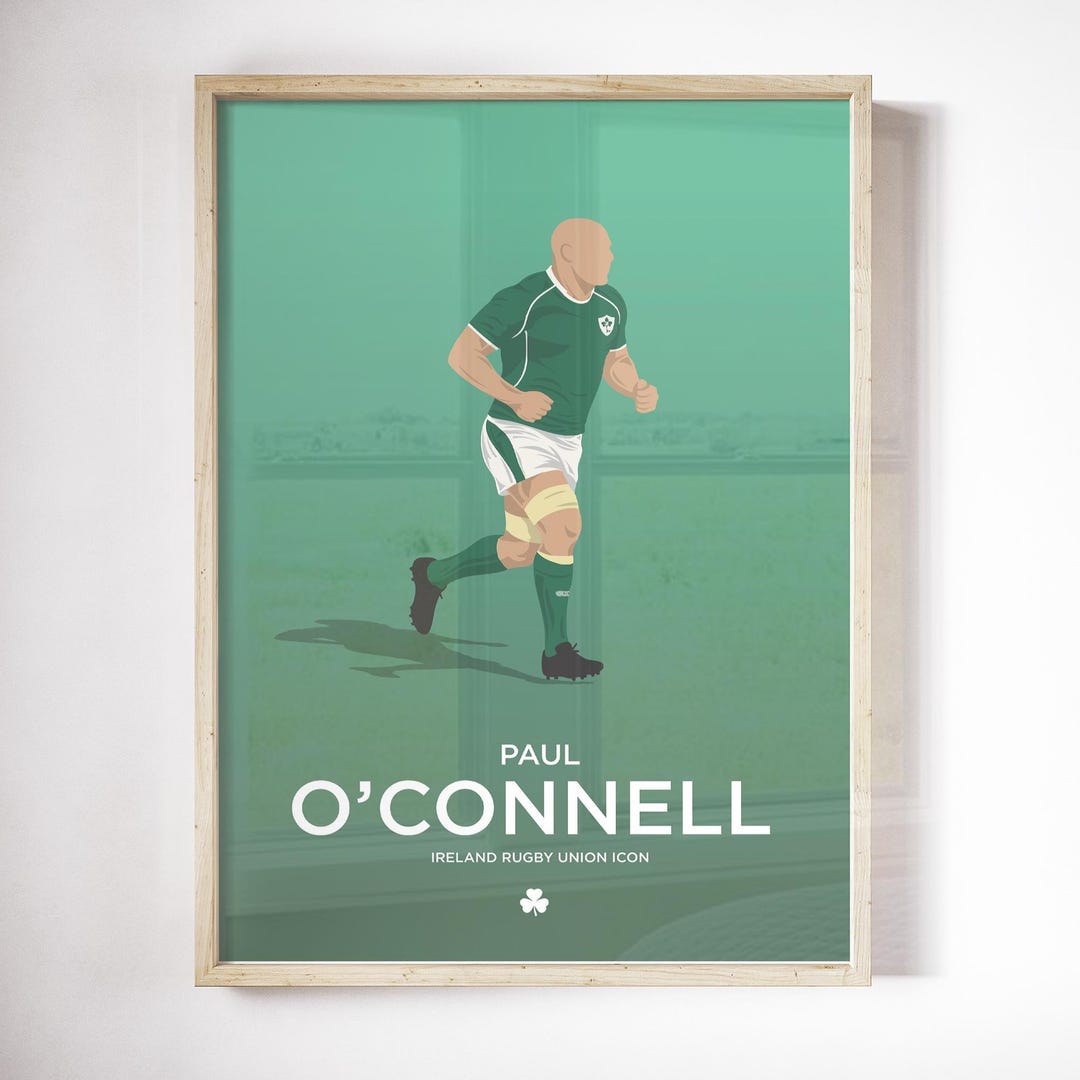 Paul O'connell Ireland Rugby Print | Irish Rugby Gift | Rugby Wall Art ...