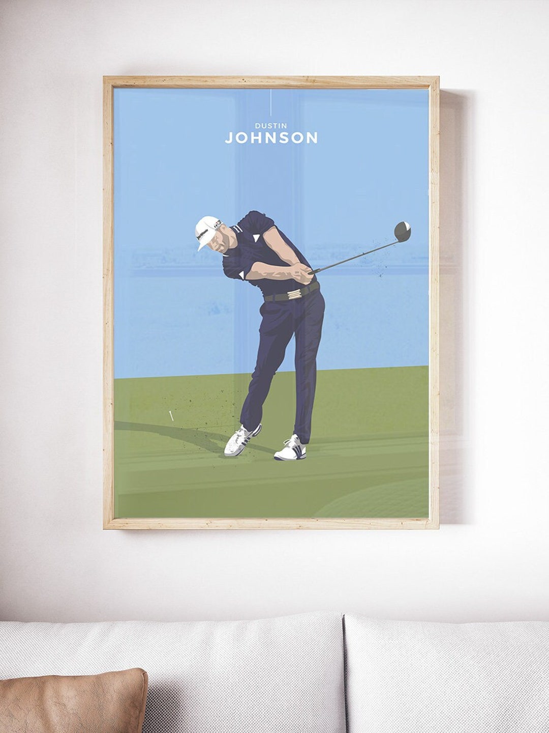 Dustin Johnson Hand Illustrated Golf Print Poster - Etsy
