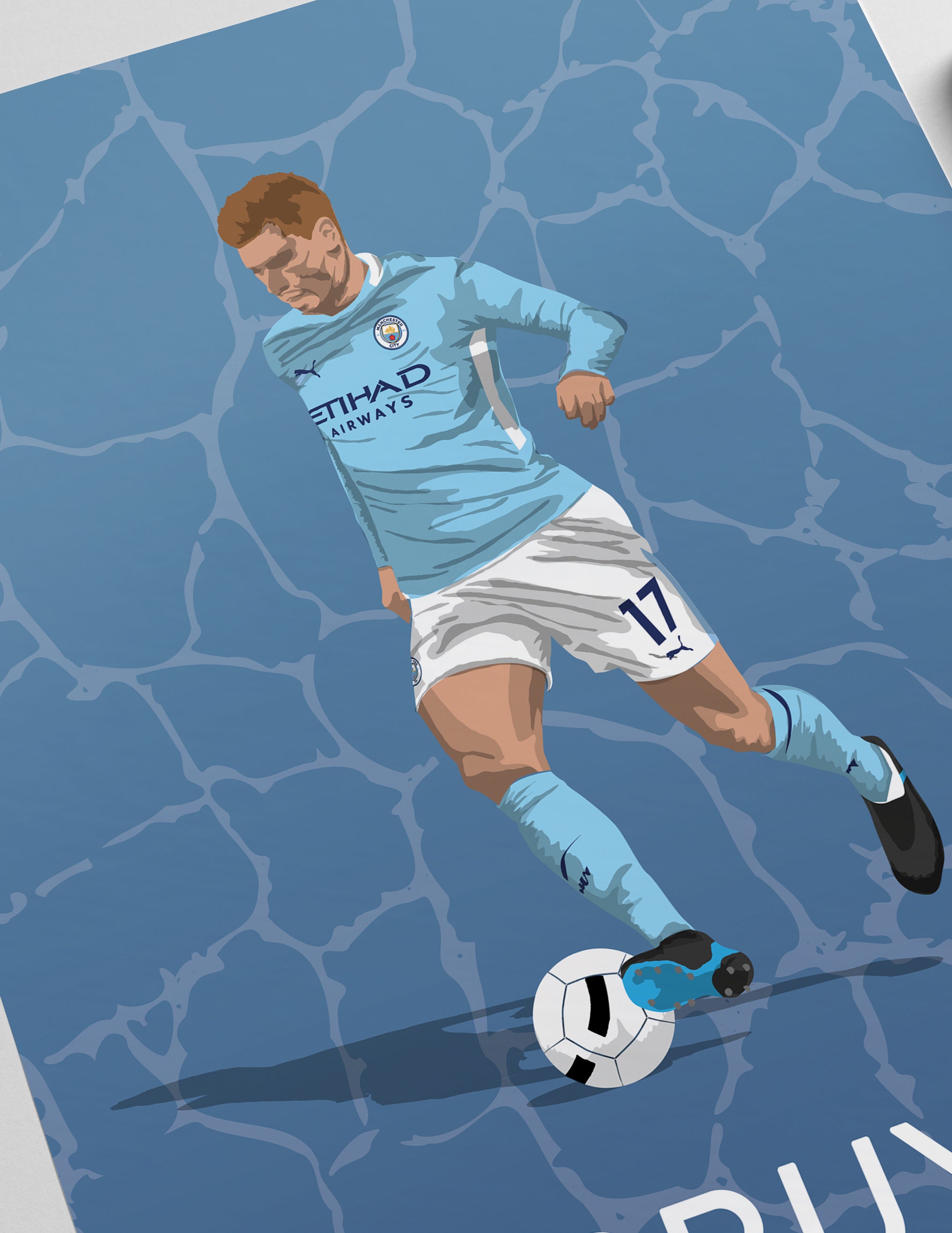 Kevin De Bruyne Manchester City FC Player Art Print Poster, 300x400mm ...