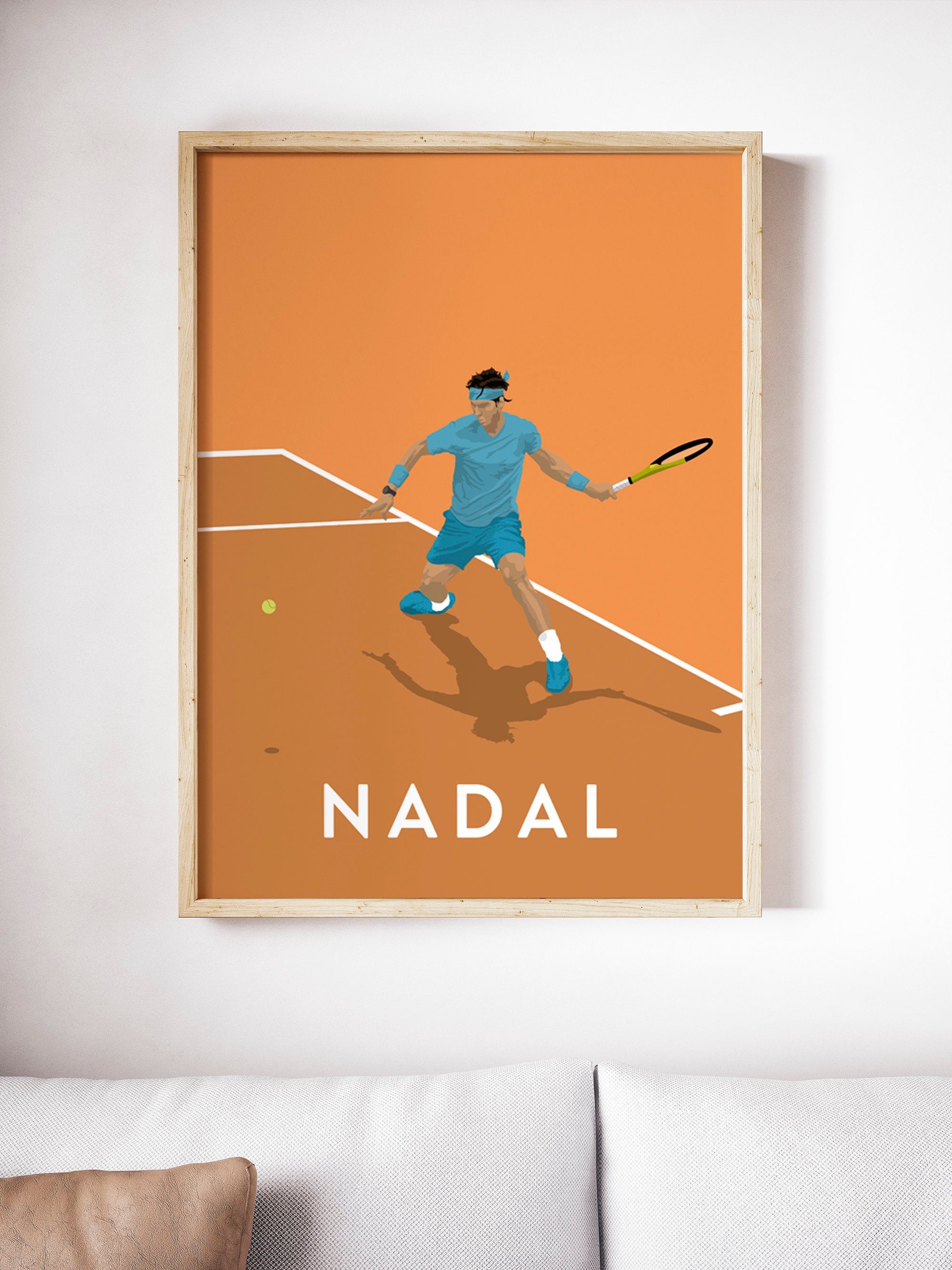 Rafael Nadal Art Print Tennis Player Poster Vintage French | Etsy