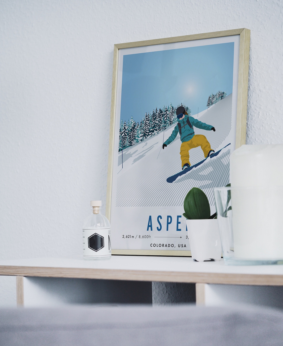 Aspen USA Vintage Snowboard/Ski A3 A4 Travel Poster Art Print | Etsy