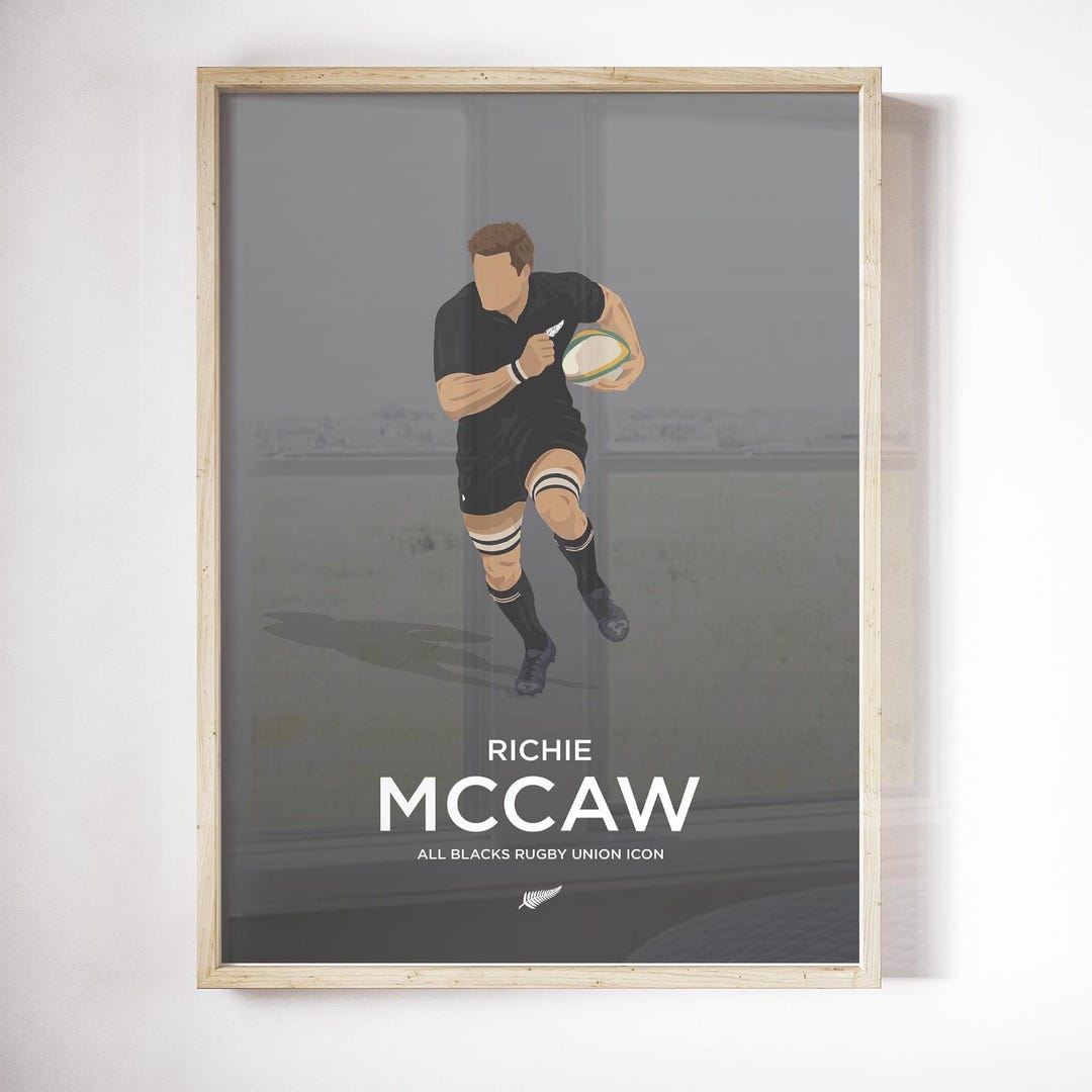 Richie Mccaw All Blacks Rugby Print | New Zealand Rugby Gift | Rugby ...