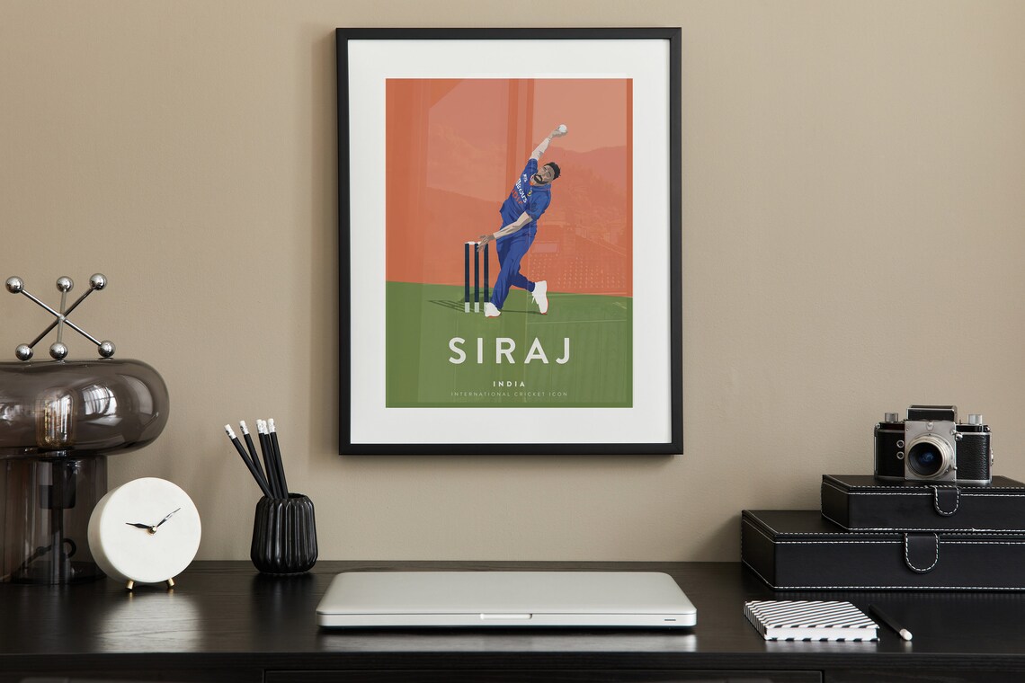 Mohammad Siraj Indian Cricketer - Cricket Bowlers Icon Player Print A3 ...