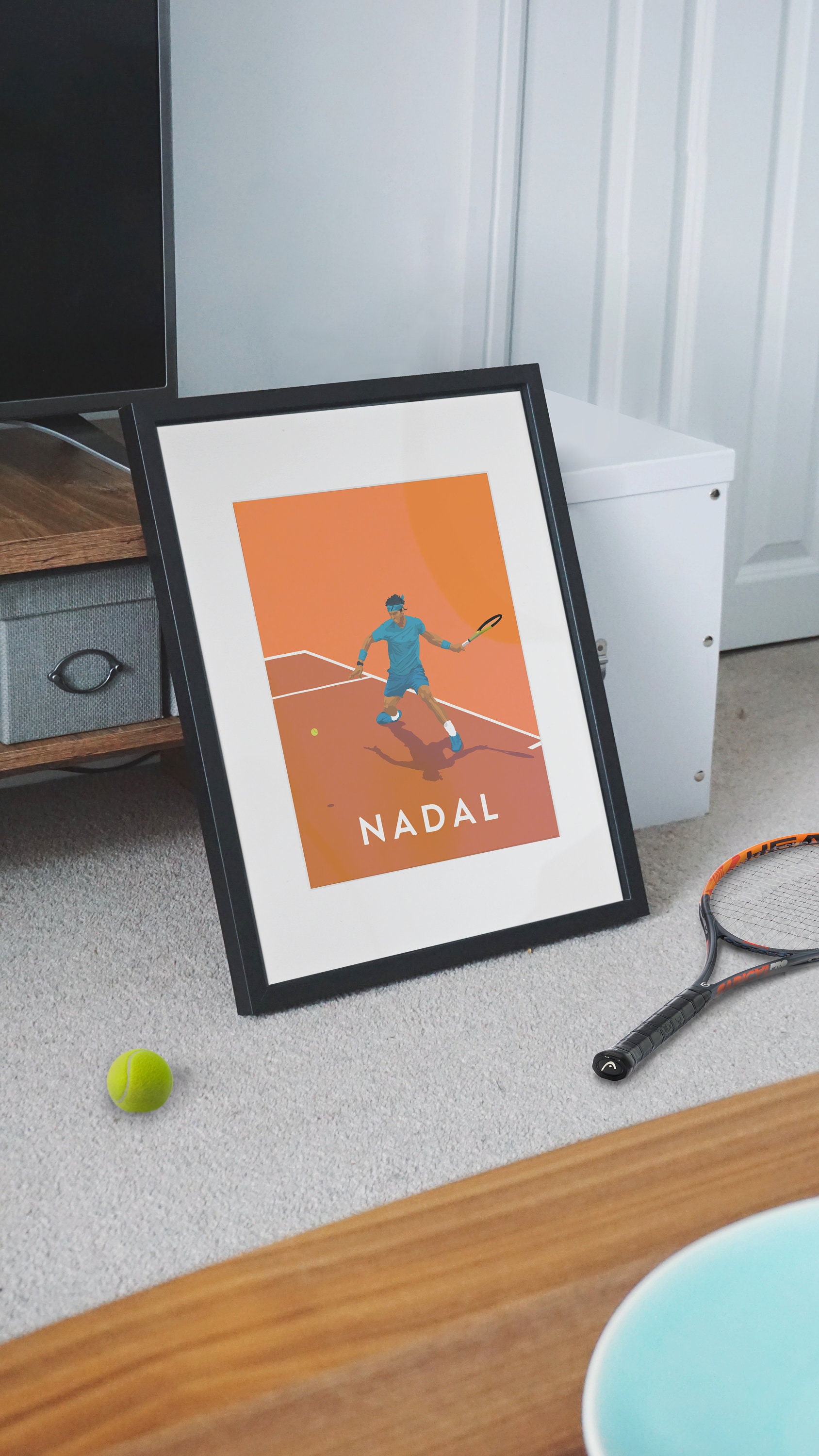 Rafael Nadal Art Print Tennis Player Poster Vintage French | Etsy