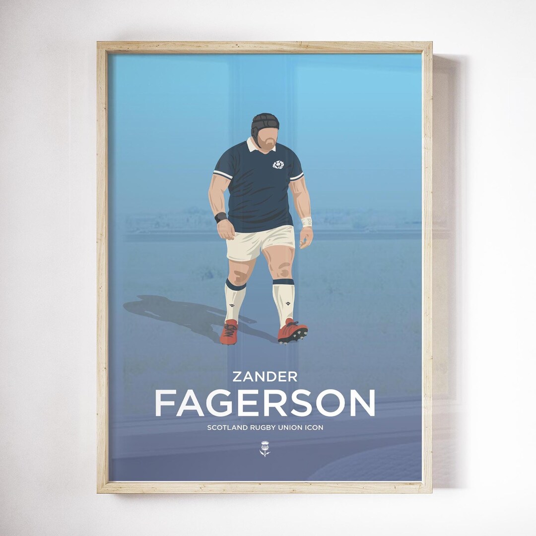 Zander Fargerson Scotland Rugby Print | Scottish Rugby Gift | Rugby ...