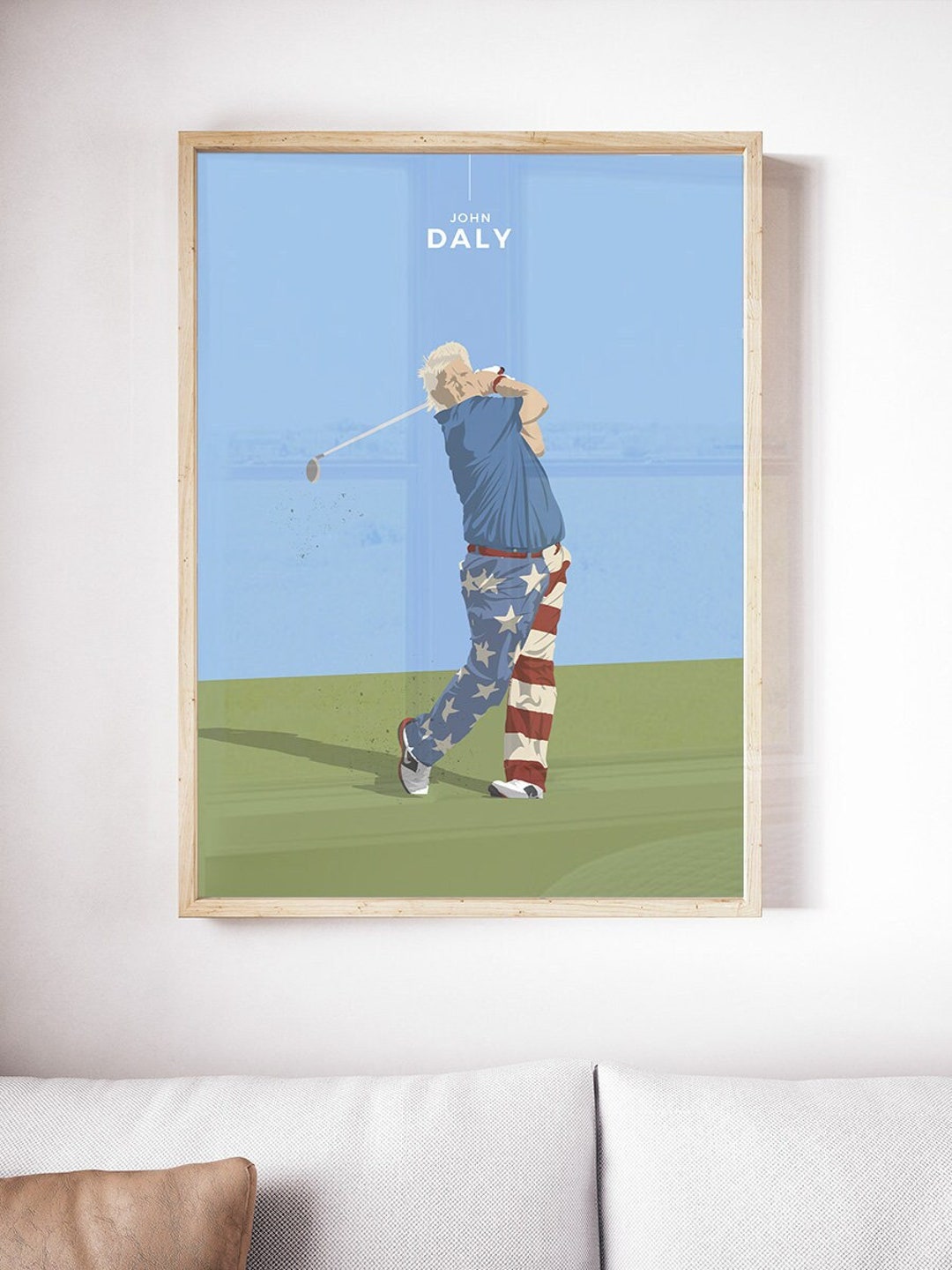 John Daly Hand Illustrated Golf Print Poster - Etsy