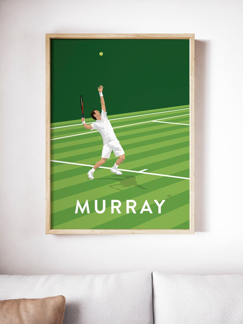 Andy Murray Art Print, Tennis Player Poster, Vintage Wimbledon Print ...