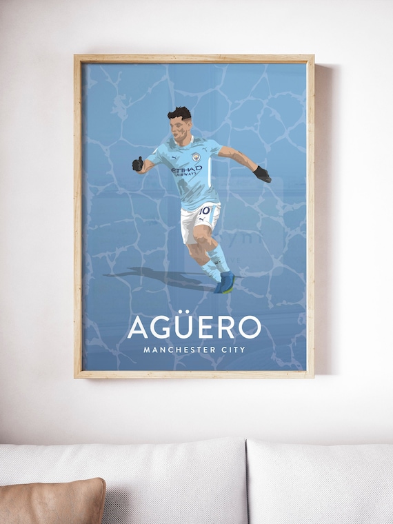 Sergio Aguero Manchester City Football Player Art Print | Etsy