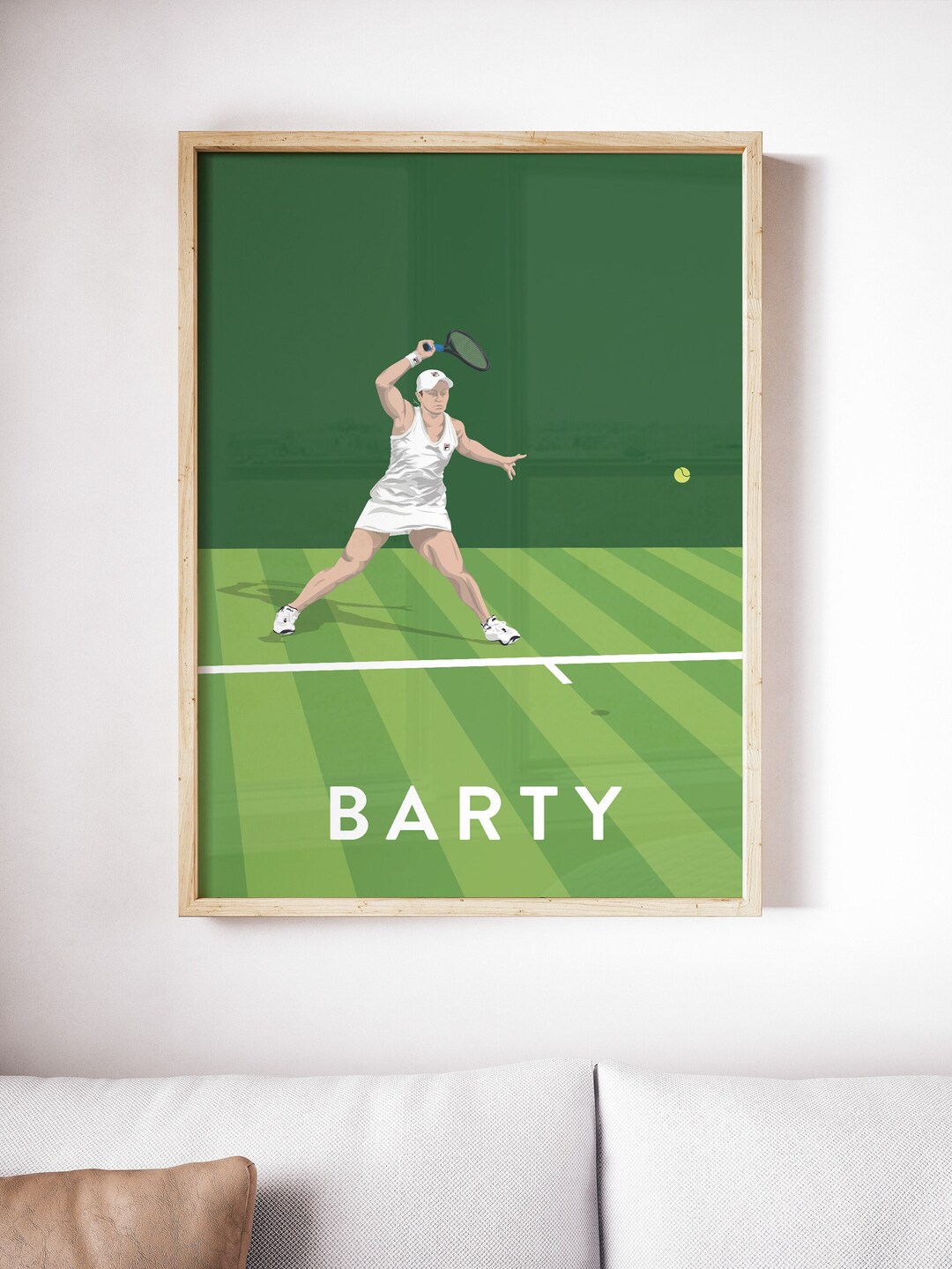 Ash Barty Art Print, Tennis Player Poster, Vintage Wimbledon Print, 300 ...