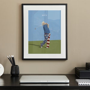 John Daly Hand Illustrated Golf Print Poster - Etsy