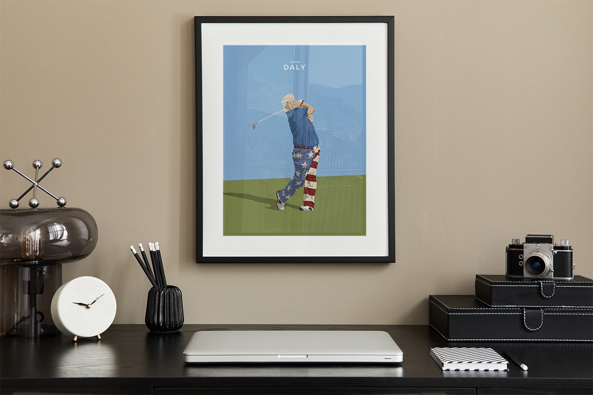 John Daly Hand Illustrated Golf Print Poster - Etsy