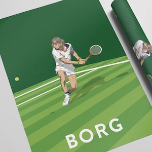 Bjorn Borg Art Print, Tennis Player Poster, Vintage Wimbledon Print ...