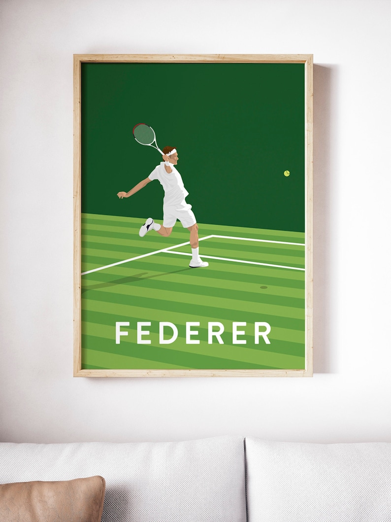 Roger Federer Art Print Tennis Player Poster Vintage - Etsy