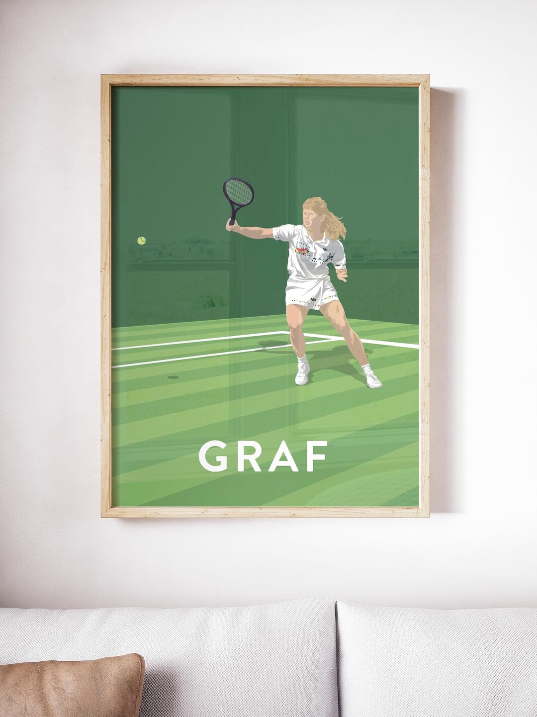 Steffi Graf Art Print, Tennis Player Poster, Vintage Wimbledon Print, 300 X 400mm - Etsy