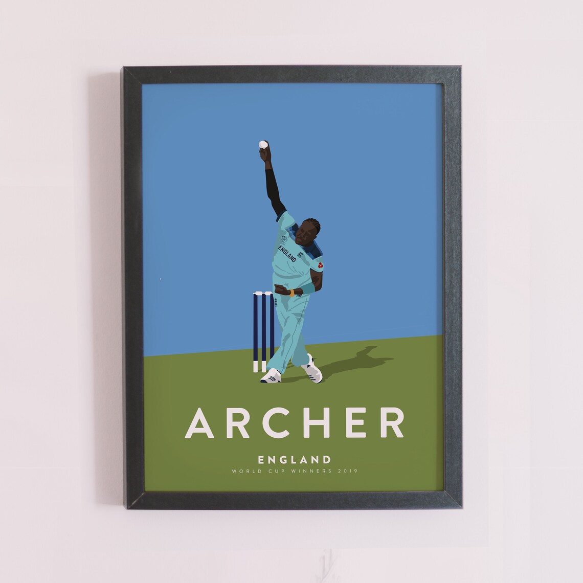 Jofra Archer England Cricket ODI Team Art Print - World Cup Winners ...