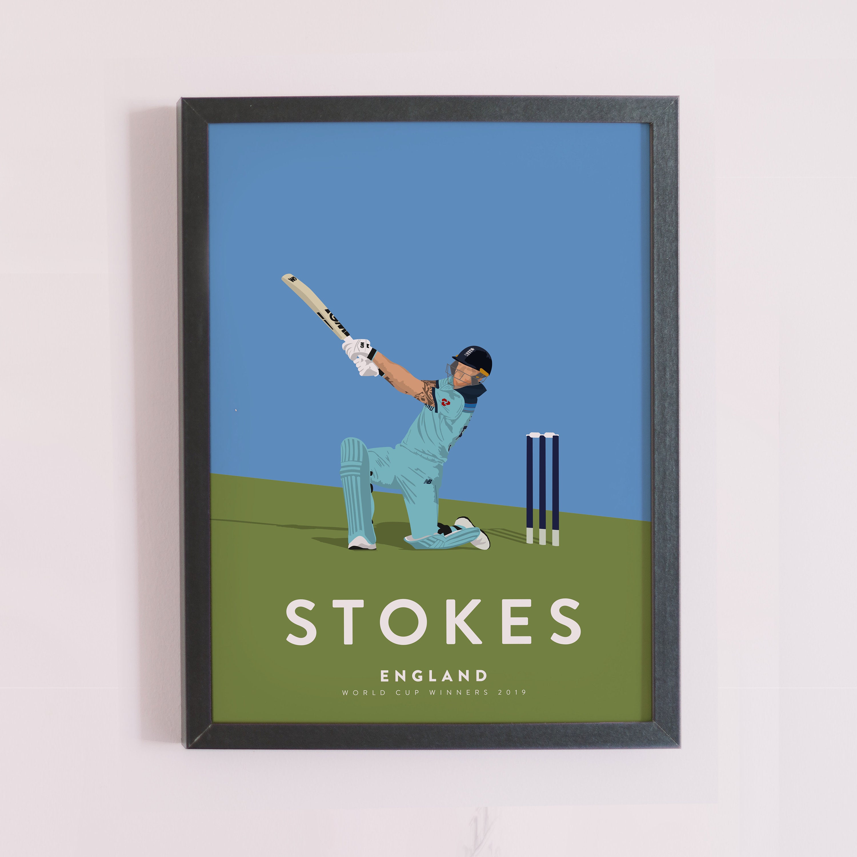 Ben Stokes England Cricket ODI Team Art Print - World Cup Winners ...