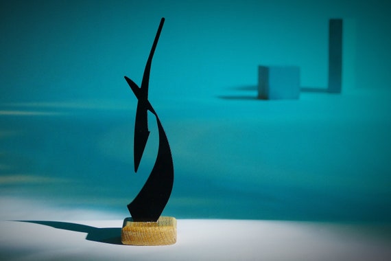 Small Sculpture-abstract Metal-nightstand-minimalist Modern | Etsy