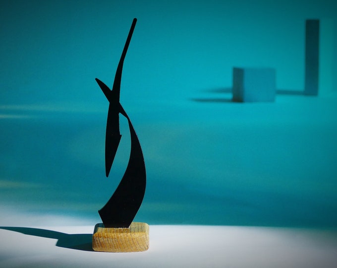 Small Sculpture-abstract Metal-nightstand-minimalist Modern - Etsy