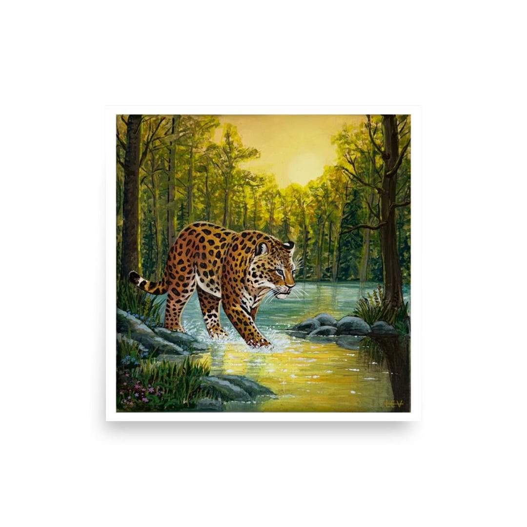 Amur Leopard Poster | Wildlife Art Print | Endangered Species Big Cat ...