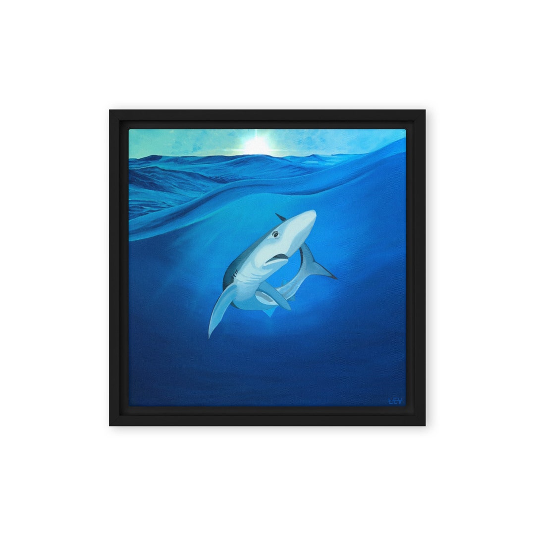 Title: "waste of Blue" | Realistic Blue Shark Painting | Ocean Artwork ...