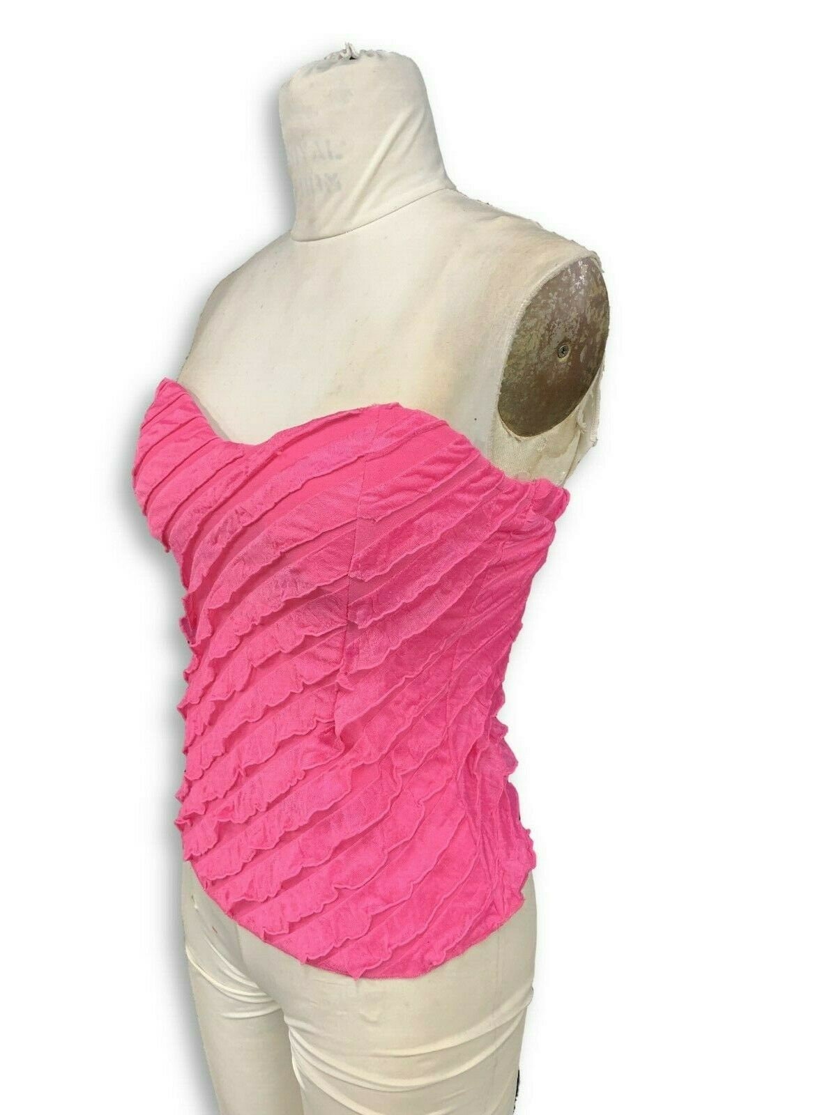 Womens Hot Pink Ruffle Strapless Tube Top With Built-in like | Etsy