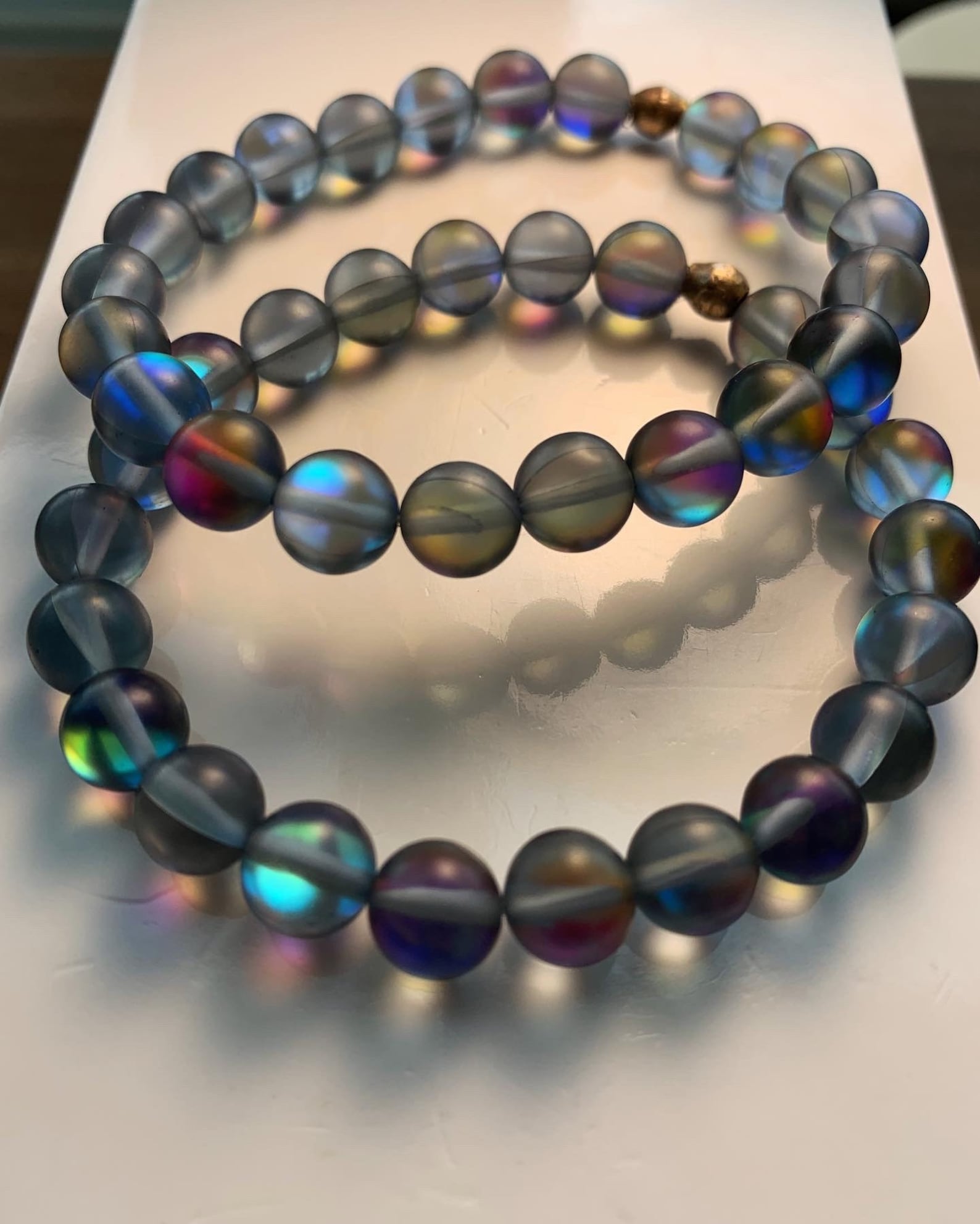 Mermaid Glass Bracelet/ Glow Beads/ Stretch Bracelet - Etsy