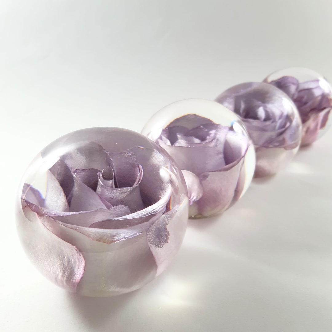 Light Lavender Rose Paperweight, Real Floral Resin Ornament, Forever ...
