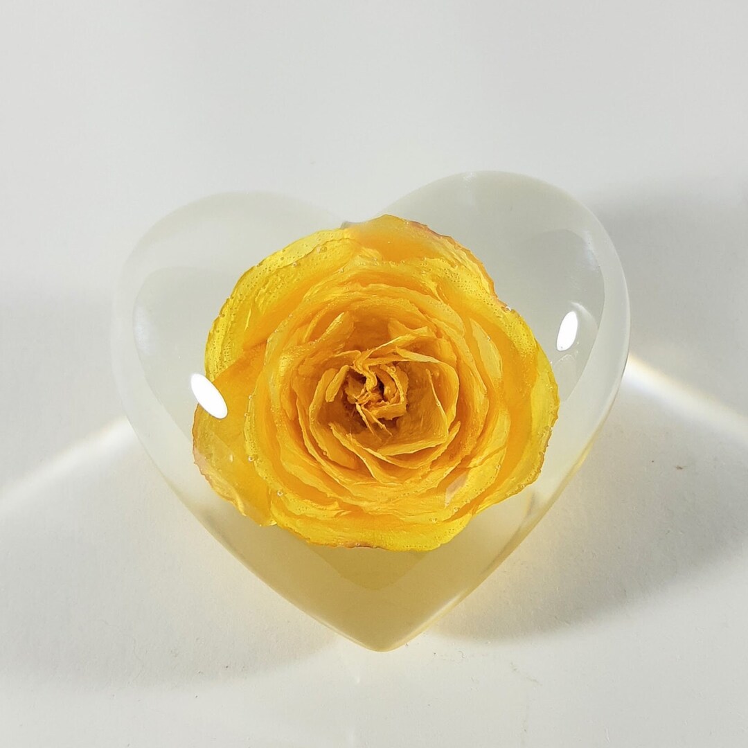 Yellow Rose in Resin, Forever Nature Flower, Gift for Parent, Partner ...