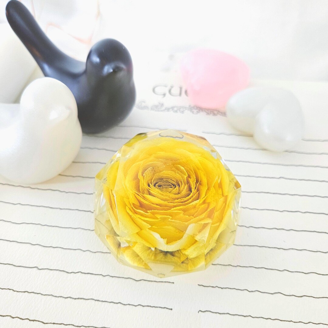 Yellow Rose in Resin Geo Dome: Real Floral Keepsake Gift - Etsy