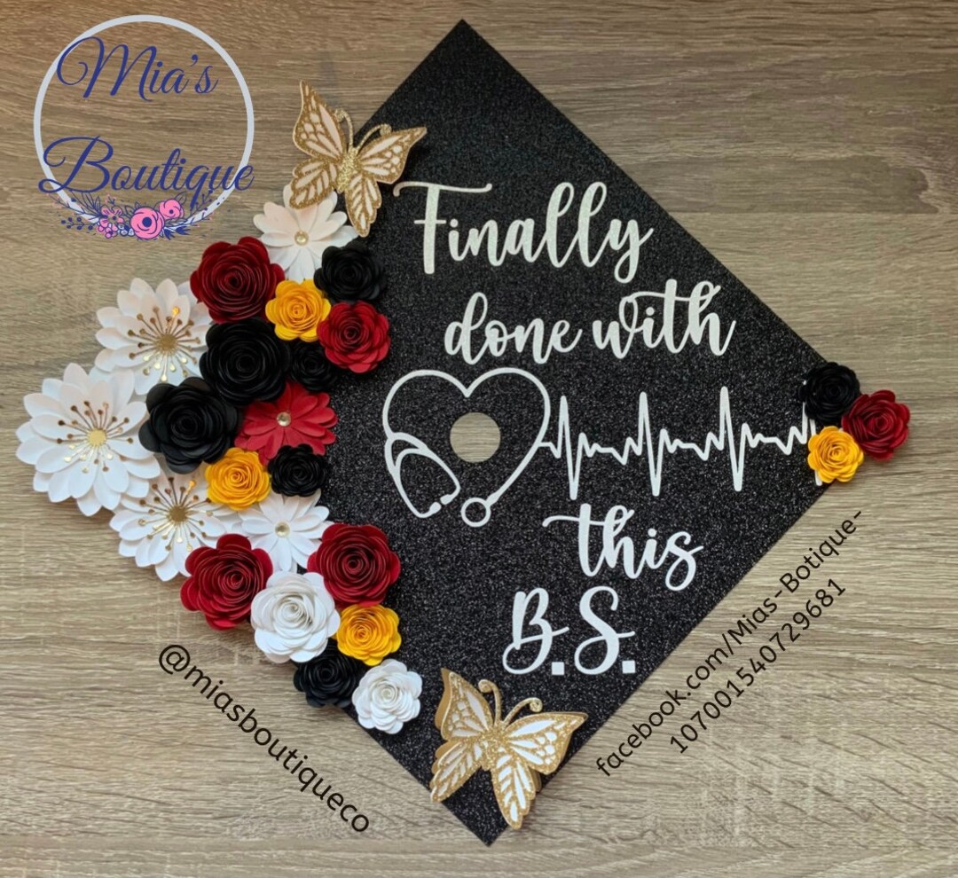 Nurse Graduation Cap Topper Nursing Grad Cap Floral Sunflower Roses - Etsy