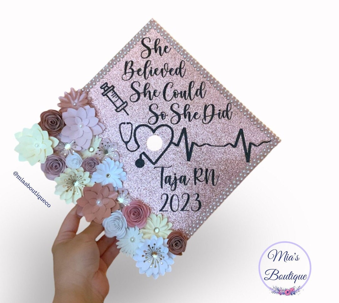 Nursing Personalized Graduation Cap Topper Heart Stethoscope Nurse ...