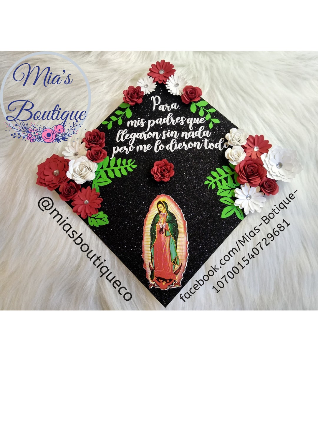 Virgin Mary Graduation Cap Topper: Custom Floral Class of 2024 - Etsy