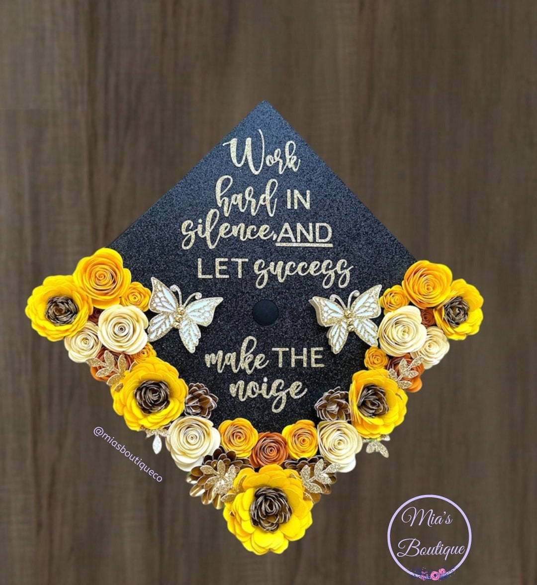 Custom Graduation Cap Topper/ Graduation Cap/ Sunflowers Personalize ...