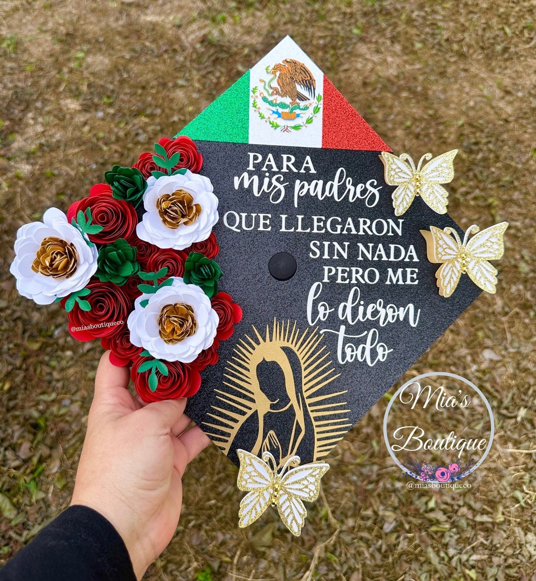 Custom Personalized Mexican Floral Graduation Cap Topper - Mexico ...